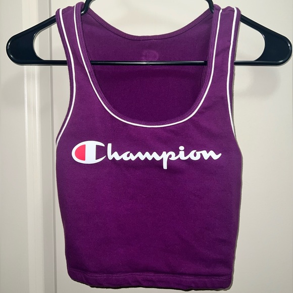 Champion | Tops | Purple Champion Razorback Crop Tank Top | Poshmark